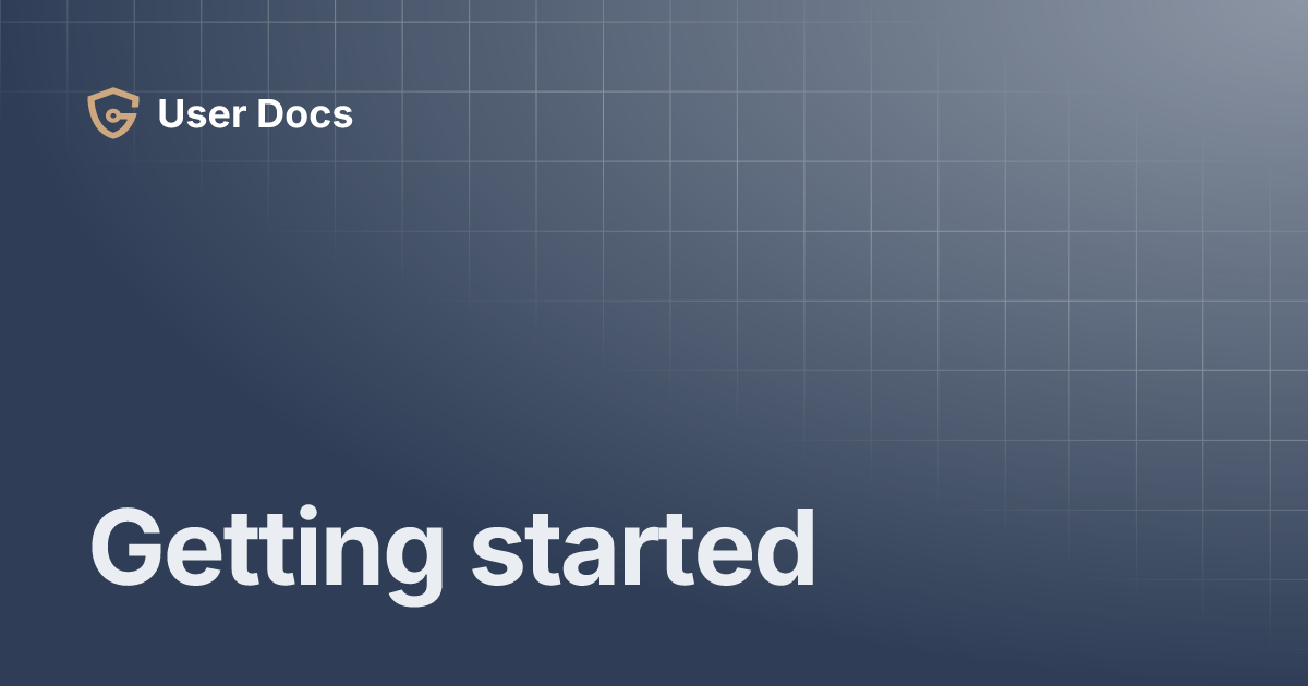 Getting started | User Docs