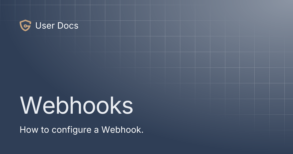 Webhooks | User Docs